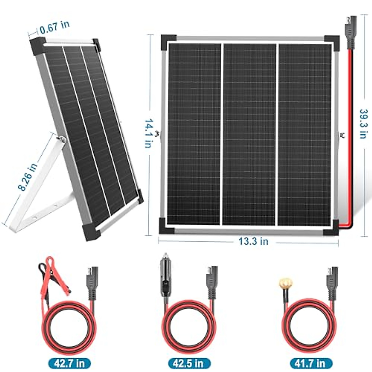 VOLT HERO 20W Solar Panel Kit, 12V Solar Battery Trickle Charger & Maintainer with Adjustable Mount Bracket, Upgraded Solar Charge Controller, IP65 Waterproof for Motorcycle Boat RV Trailer Car ATV…