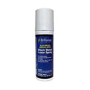 Brilliance Laser Inks 2 Oz Aerosol Black Laser Marking Spray for High Contrast Metal Marks | Permanent and Durable Metals Ink for Fiber, YAG, Diode, and CO2 Laser Engraver