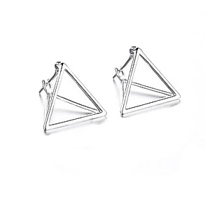 Helen de Lete Simple Geometric Triangle Sterling Silver Stud Earrings