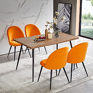 Homedot Modern Dining Table Set for 4,Durable Home Table with Chair,Stylish Rectangular Dining Table Upholstered Dining Chair Velvet Thick Cushion Room Chair for Restaurant,Dining Room,Store