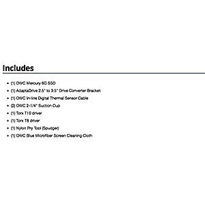 OWC 1TB SSD Upgrade Bundle for 2011 iMacs, Mercury Electra 1.0TB 6G SSD, AdaptaDrive 2.5" to 3.5" Drive Converter Bracket, in-line Digital Thermal Sensor Cable, Installation Tools, OWCKITIM11HE1TB