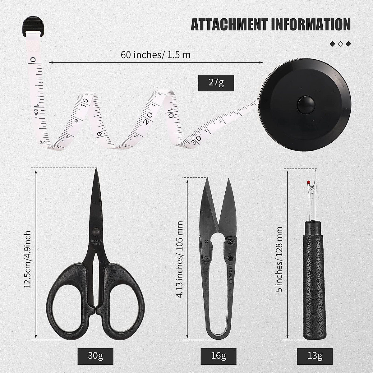 9 Inch Fabric Scissors Tailor Sewing Shears for Fabric Cutting Heavy Duty Scissors Professional Tailor Scissors for Quilting Sewing and Dressmaking with Tape Measure, Thread Snips, Seam Rippers