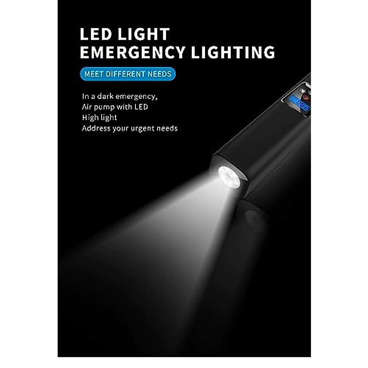 ADVENTURE-AIR Portable Air Compressor, Tire Inflator, Compact Air Pump - Electric Tire Pump for Car, Motorcycle, Bike, Ball - Digital Pressure Gauge, Cordless, Automatic, Rechargeable Battery Powered