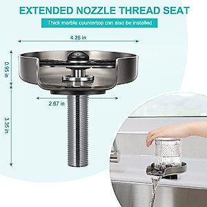 Cup Washer for Sink, Glass Rinser for Kitchen Sink Suitable for Cleaning All Kinds of Cups/Bottles Bottle Washer for All Occasions Silver