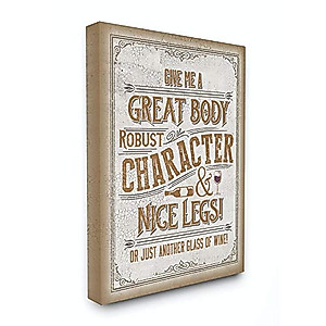 Stupell Industries Body Wine Sign Funny Word, Design by Artist Retrorocket Studio Wall Art, 16 x 20, Canvas