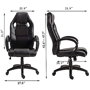 Leather Office Chair Gaming Chair Executive Chair Computer Gaming Chair Office Desk Chair Ergonomic Office Chair Video Game Chair Racing Chair Task Chair Home Office Chair with Lumbar Support