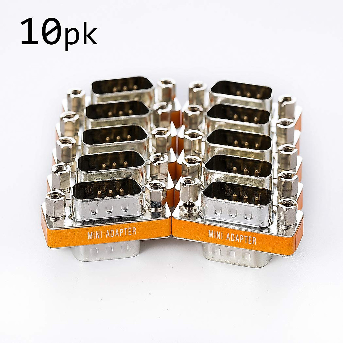 Arnorin DB9 Null Modem Adapter Male to Male 10 Pack