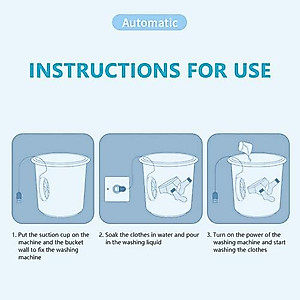 Baoling 3 in1 Mini Washing Machine Portable Ultrasonic Turbine Washer, Portable Washing Machine with USB for Travel Business Trip or College Rooms, White