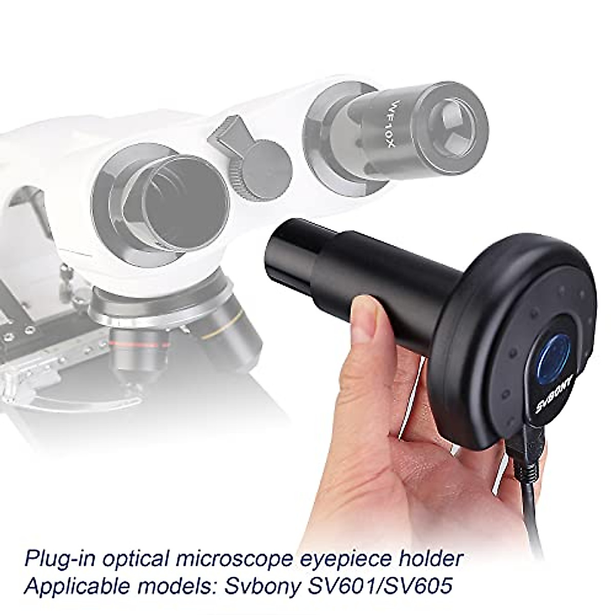 SVBONY SV189 Microscope Digital Camera, 1.3 Million Pixel USB2.0 Microscope Accessories, Suitable for Microscope Color Photography and Video