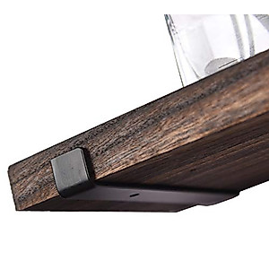 HXSWY Rustic Wood Floating Shelves for Wall Farmhouse Wooden Wall Shelf for Bathroom Kitchen Bedroom Living Room Set of 4 Dark Brown