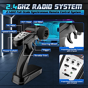 1:16 Brushless RC Cars 55+ kmh High Speed Large Remote Control Car 4x4 Off Road Monster Truck Electric All Terrain Waterproof Toys Hobby Vehicle for Kids and Adults - 2 Batteries for 40+ Min Play