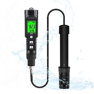 Rowyet Dissolved Oxygen Meter with ATC,Portable Dissolved Oxygen Test Kit Range 0.0-40mg/L,DO Meter with Electrode Filling Fluid,Water Test Kit for Swimming Pools,Aquarium,Fish Pond.