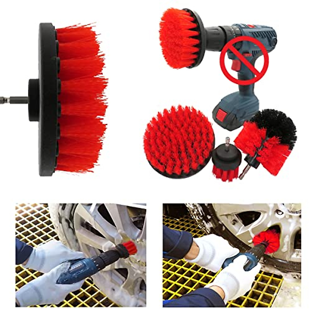 Exiron 22 Pcs Car Cleaning Tools Kit with Car Detailing Brush Wash Set,Auto Detailing Drill Brush Set for Cleaning Wheels, Dashboard, Door Handles, Leather, Signs, Air Vents, Rims,Tires