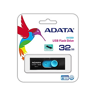 ADATA UV320 USB 3.1 32 GB Quick Slide Capless Flash Drive Black (AUV320-32G-RBKBL)