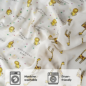 Bunnikins & Clover Muslin Swaddle Blankets for Boys and Girls, Baby Receiving Blankets Unisex, Newborn Essentials for Registry & Gift, 47x47 inches, Set of 4 (Beige)