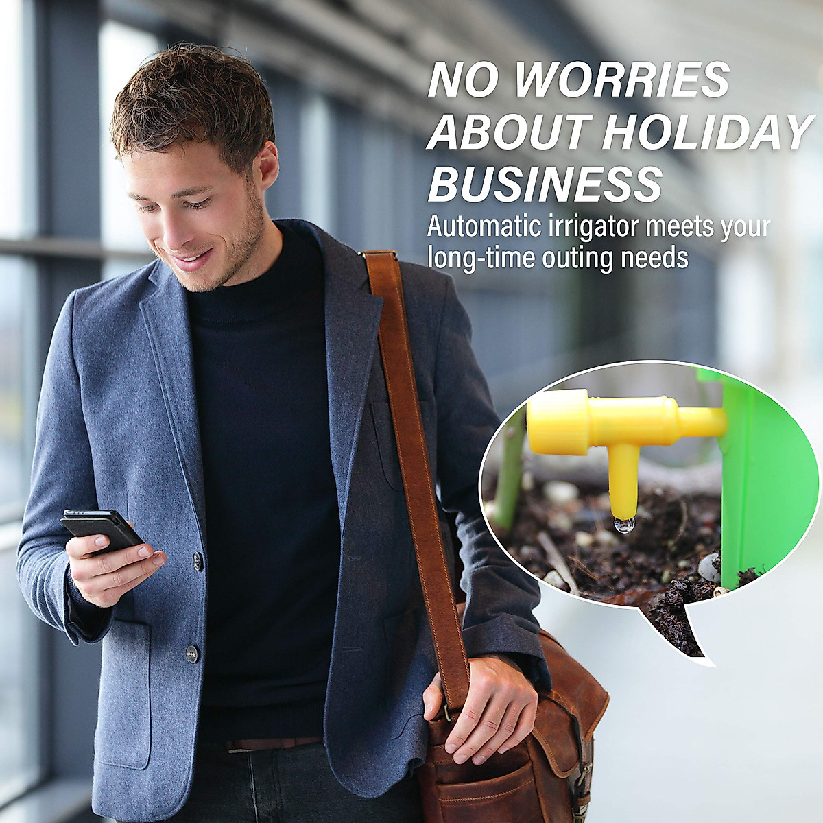 Self Watering Spikes, Slow Release Control Valve Switch Automatic Irrigation Watering Drip System, Adjustable Water Volume Drip System for Vacation and Outdoor Plant Watering-12Pack（6 green&6 blue）