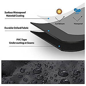 Fire Pit Cover Square Waterproof, 21.6"L x 21.6"W x 35.4"H Durable Gas Outdoor Firepit Cover, Patio Fireplace Cover Wind/Fading/Dust/Sun Resistance