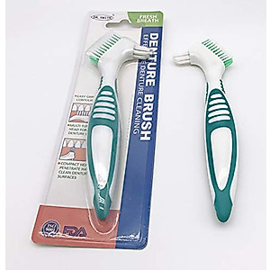 myKimono Premium Hygiene Denture Cleaning Brush Set, Multi-Layered Bristles & Ergonomic Rubber Handle, for Denture Care(Pack of 2)