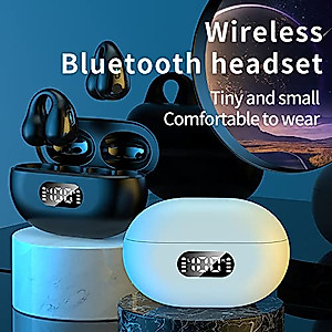 kdhgoo Mini Wireless Ear Clip Bone Conduction Headphones Bluetooth 5.3 Sports Headphones Open Earring Earphones Smart Mini Earbuds