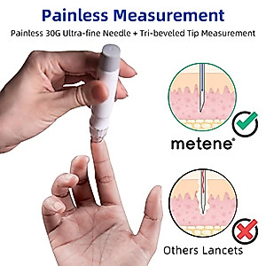 Metene Twist Top Lancets for Lancing Devices, 310 Count, 30 Gauge Sterile Lancets for Blood Sugar Test, Diabetic Lancets-Dark Blue