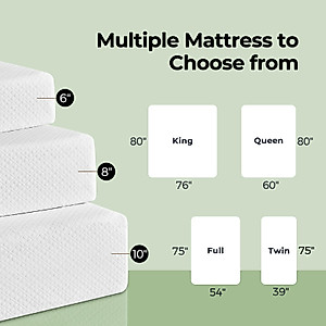 Rolanstar Twin Size Mattress, 10 Inch Gel Memory Foam Mattress in a Box, Fiberglass Free, Breathable Mattress for Cooler Sleep Supportive & Pressure Relief, CertiPUR-US Certified, White
