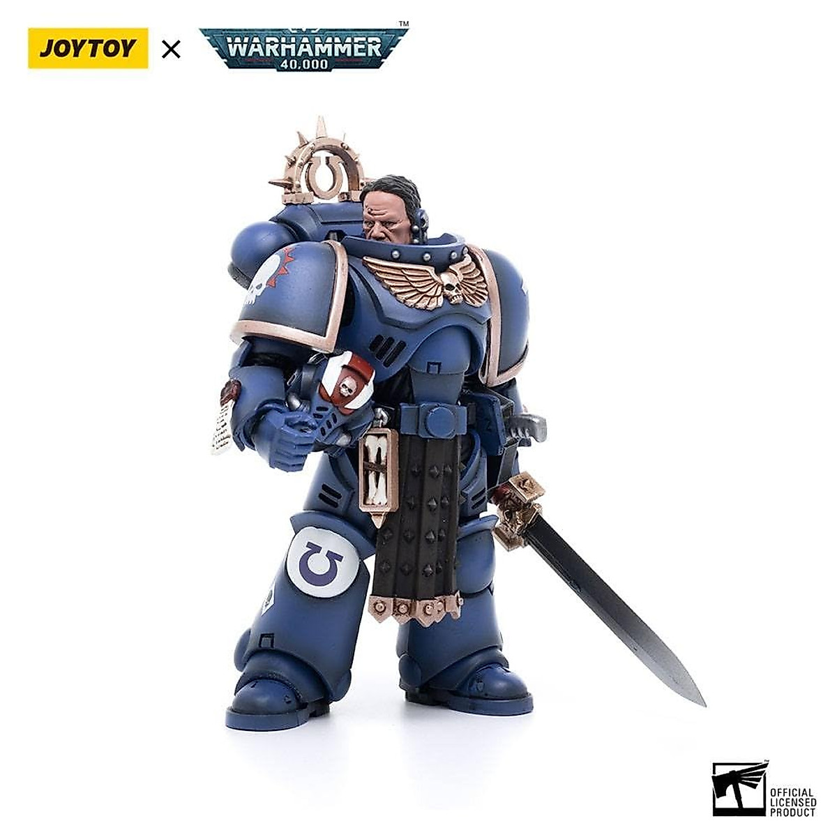 BLOOMAGE JOYTOY (BEIJING) TECH Warhammer 40K: Ultramarines Primaris Lieutenant Amulius 1:18 Scale Action Figure, Multi