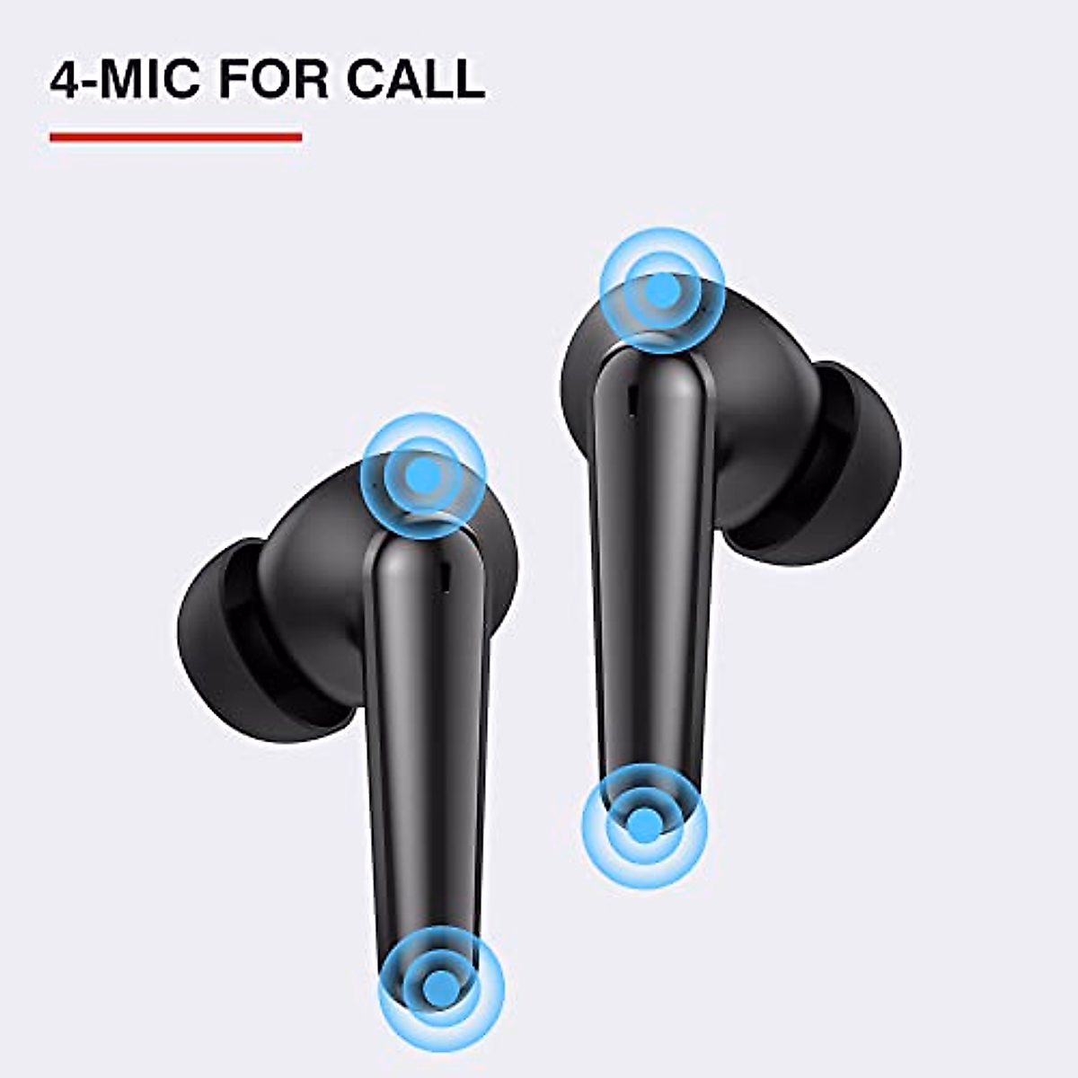 TRANYA T30 Wireless Earbuds, Immersive Sound with Deep Bass, 40H Playtime, 4 Microphones for Clear Call, Bluetooth Earbuds with Low-Latency Game Mode, IPX7 Waterproof Headphones for Sports