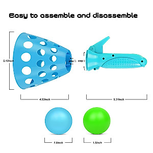 Outdoor Indoor Games Activities for Kids, Pop and Catch Ball Family Games with 6 Launcher Baskets and 10 Balls, Beach Yard Sport Birthday Halloween Party Gifts Toys for Kids Ages 4 5 6 8 12+ Years Old