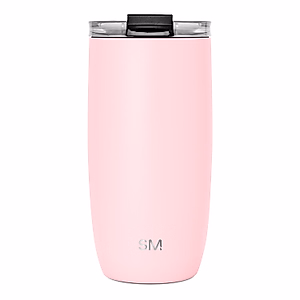 Simple Modern Travel Coffee Mug Tumbler with Flip Lid | Reusable Insulated Stainless Steel Cold Brew Iced Coffee Cup Thermos | Gifts for Women Men Him Her | Voyager Collection | 16oz | Blush