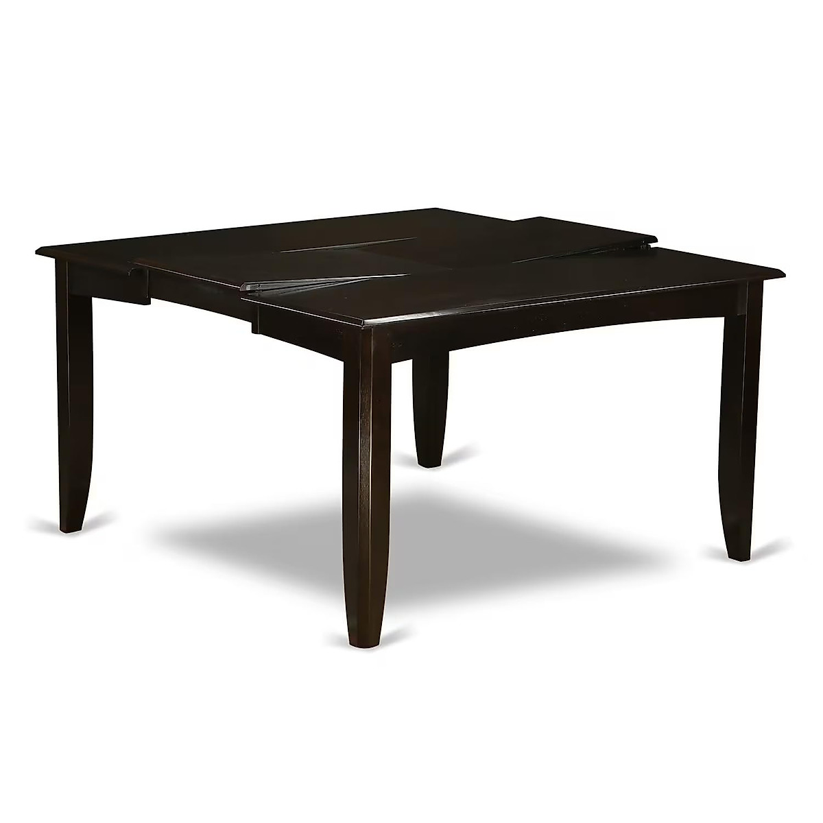 East West Furniture PFCA5-CAP-LC 5 Piece Dining Room Furniture Set Includes a Square Wooden Table with Butterfly Leaf and 4 Faux Leather Kitchen Dining Chairs, 54x54 Inch, Cappuccino