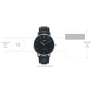 Casio MTP-VT01L-1B Men's Minimalistic Black Dial Black Leather Band Analog Watch