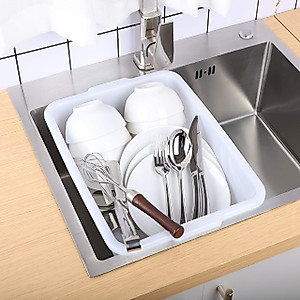 YuanKanJu 4-Pack Plastic Commercial Bus Tubs Box/Tote Box, White 8 Liter Plastic Storage Bin with Handles Wash Basin Tub/Dish (8.5 QT)