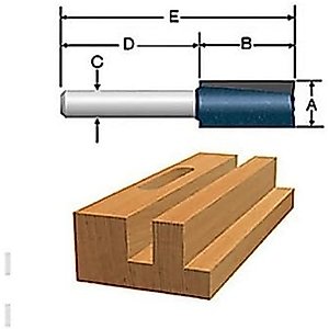 BOSCH 85227MC 1/2 In. x 1 In. Carbide-Tipped Double-Flute Straight Router Bit