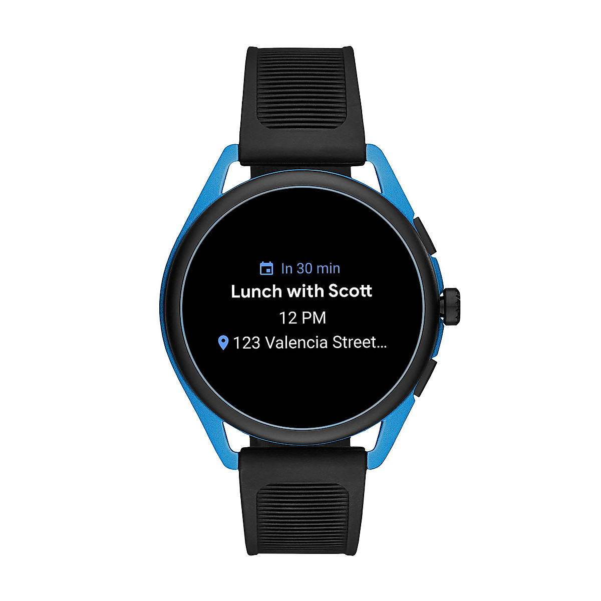 Emporio Armani Men's Smartwatch 3 Touchscreen Aluminum and Rubber Smartwatch, Black and Blue-ART5024