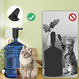 Water Pump for 5 Gallon Bottle, Universal Water Bottle Pump for Home Camping for 2-5 Gallon Jugs, Electric Bottle Pump, Portable Rechargeable Water Dispenser (Black)