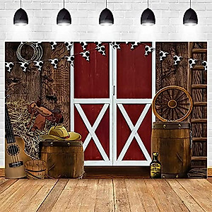 MAQTT Wild West Country Retro Farmhouse Warehouse Courtyard Children's Photography Birthday Party Baby Shower Ccessories Photo take A Photograph Backdrop 7x5ft