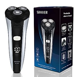 Electric Shavers for Men, SIWIEY 4D Rechargeable Electric Razor with Pop-up Beard Trimmer, Travel Lock, LCD Display, Wet & Dry Use, USB Charger Cordless Mens Electric Shaver…