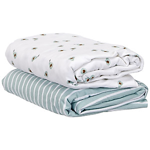Simple Joys by Carter's Baby 2-Pack Cotton Crib Sheets, Stripe/Avocados, One Size