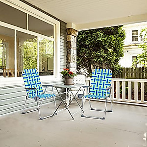 VINGLI Aluminum Patio Lawn Chairs Folding 1 Pack with Detachable Cup Holder, Webbed Beach Chair Folding Chair Outdoor Portable Camping Chair for Yard, Garden