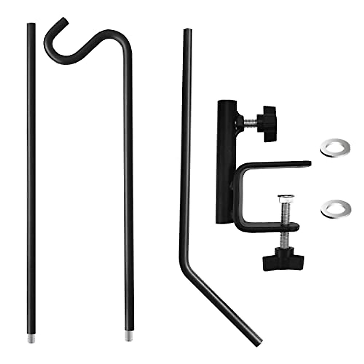 MIXXIDEA Heavy Duty Deck Rail Pole Deck Hook, Extensible and Adjustable Deck Hook for Hanging Bird Feeder, Plants, Suet Baskets,Wind Chimes,Lanterns