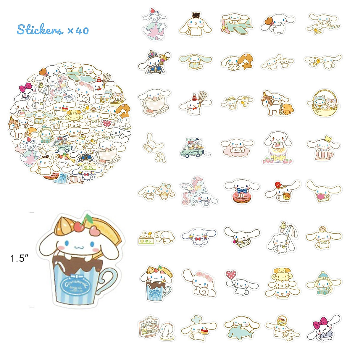 Ohjijinn Gift Set for Girls, Including 1 Drawstring Bag 1 Change Purse 2 Keychains 2 Bracelets 2 Necklaces 2 Ring Holders 6 Badges 40 Stickers