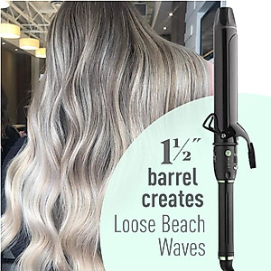 MINT Professional Extra Long Hair Curling Iron 1 1/2 inch | 2-Heater Ceramic Barrel That Stays Hot | 1.5 Inch Hair Iron Curler for Beach Waves | Travel-Ready International Dual Voltage