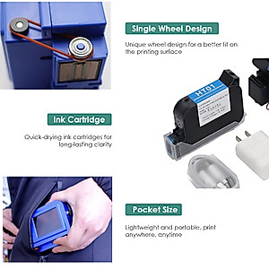 Acogedor Handheld Printer, Handheld Mobile Inkjet Printer with LED Touch Screen, Portable Printer Inkject Coding Machine for Barcode, Label, Date, Text