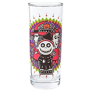 Silver Buffalo Disney Tim Burton Nightmare Before Christmas Day of the Dead Design 4 Pack Tumbler Glass Set, 10 Ounces