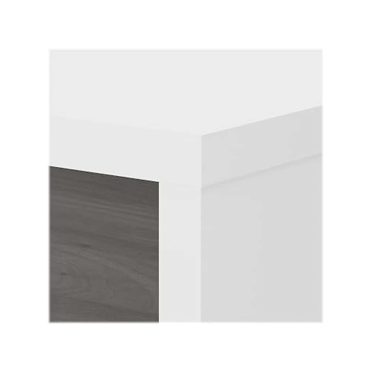 Bush Business Furniture Echo L Shaped Bow Front Office Desk in Pure White and Modern Gray, Modern Computer Table for Home or Professional Workspace