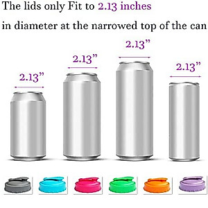 2 Pack Reusable Silicone Can Protector Lid or Covers with Resealable Nozzle for Standard Soda/Beverage/Beer Cans - Prevents Spills - Retains Fizz - BPA-Free (Orange & Blue)