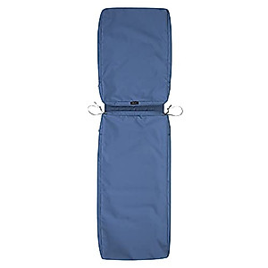 Classic Accessories Ravenna Water-Resistant Patio Chaise Cushion Cover, 80 x 26 x 3 Inch, Empire Blue, Patio Furniture Cushion Covers
