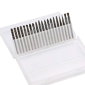 20pcs Solid Carbide Burr Set, 1/8 Shank Double Cut Tungsten Carbide Roary Files Burrs for Rotary Drill Die Grinder Woodworking,Engraving,Drilling,Carving by YEEZUGO