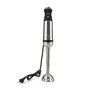 All-Clad Stainless Steel Immersion Blender, 600-Watts, Easy to Clean Detachable Shaft, Variable Speed Control Dial, Turbo Function, Hand Blender KZ750D42