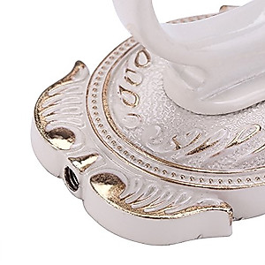 Fdit Bathroom Retro Zinc Alloy Wall Mounted Hooks Towel Clothes Coat Hat Door Hooks Wall Mounted Coat Hanger(Ivory White)